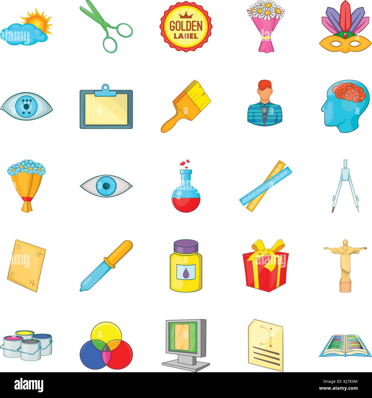 Masterpiece icons set, cartoon style Stock Vector Image & Art - Alamy