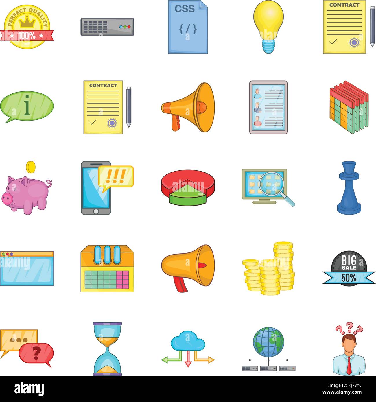 Spam advertising icons set, cartoon style Stock Vector Image & Art - Alamy