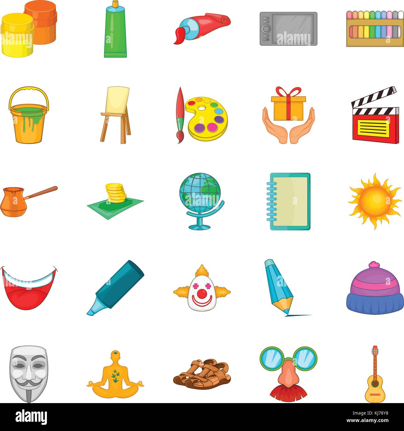 Masterwork icons set, cartoon style Stock Vector Image & Art - Alamy