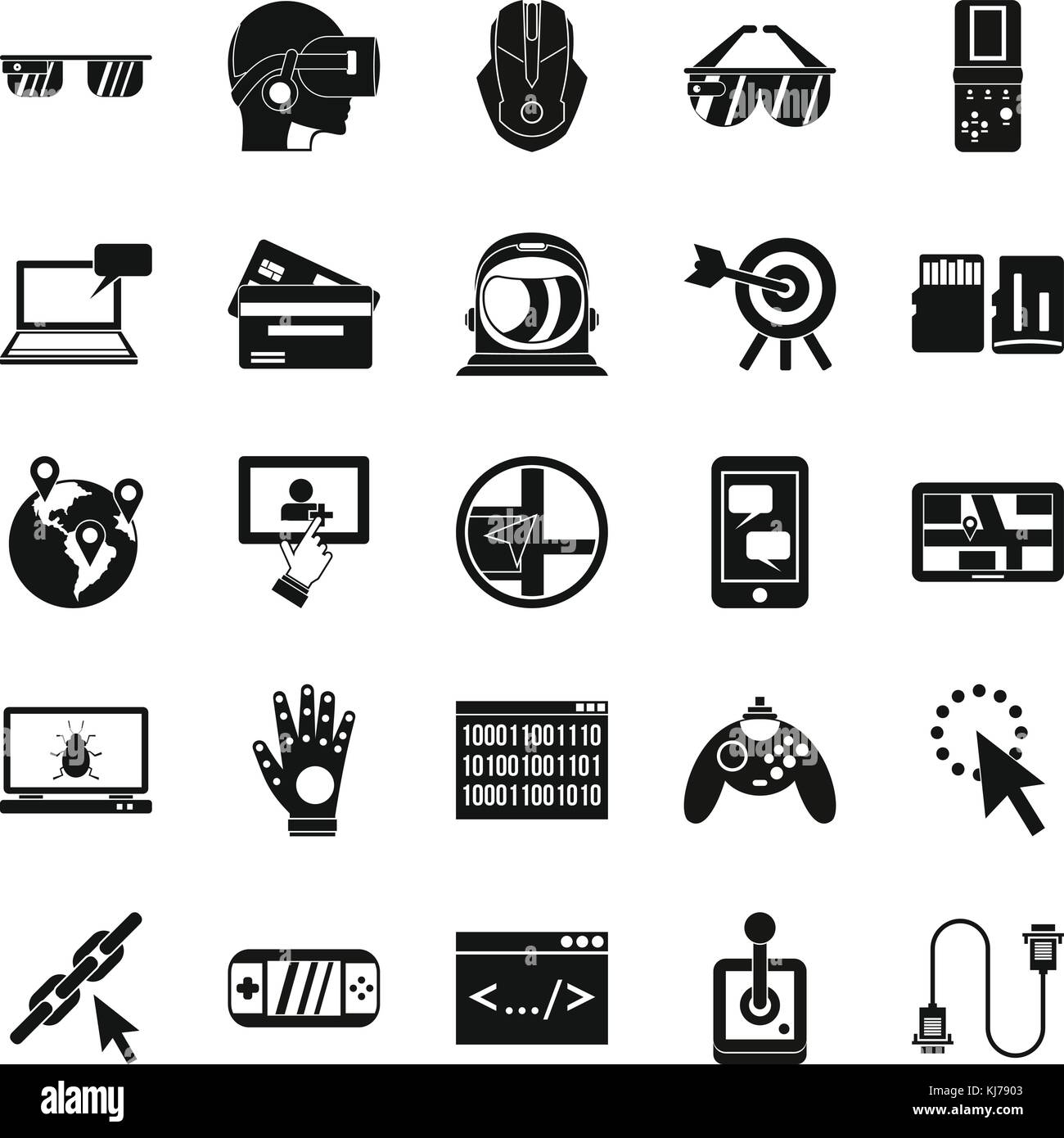 VR icons set, simple style Stock Vector Image & Art - Alamy