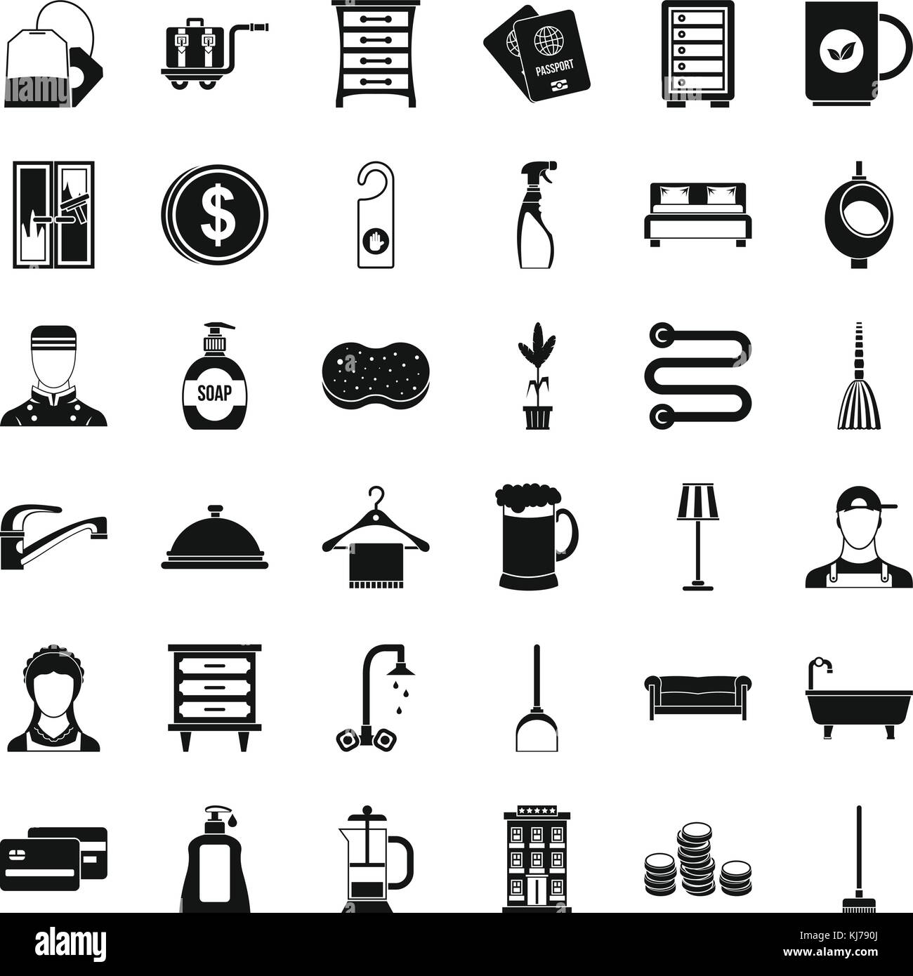 Bathroom icons set, simple style Stock Vector Image & Art - Alamy