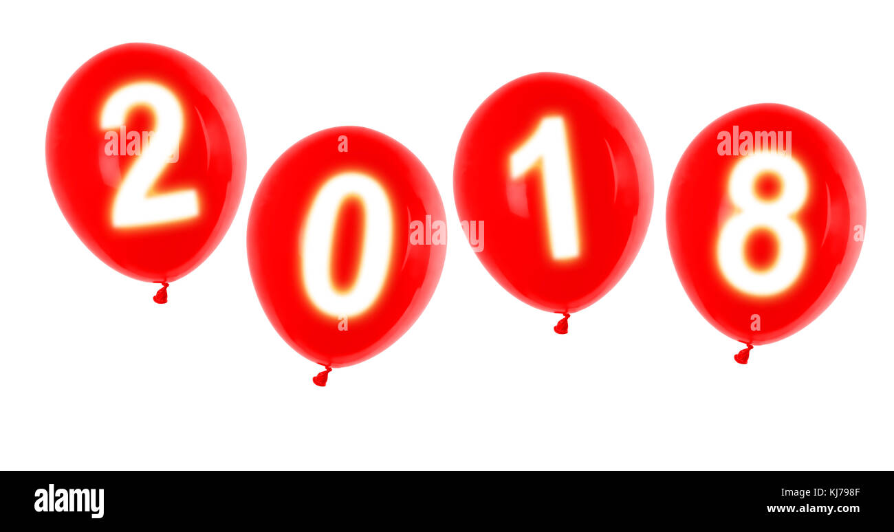 red new year 2018 balloons Stock Photo - Alamy