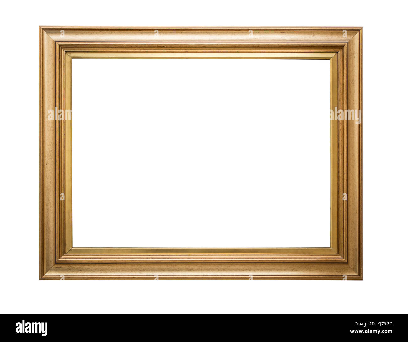 Gold frame. Gold/gilded arts and crafts pattern picture frame. Isolated ...