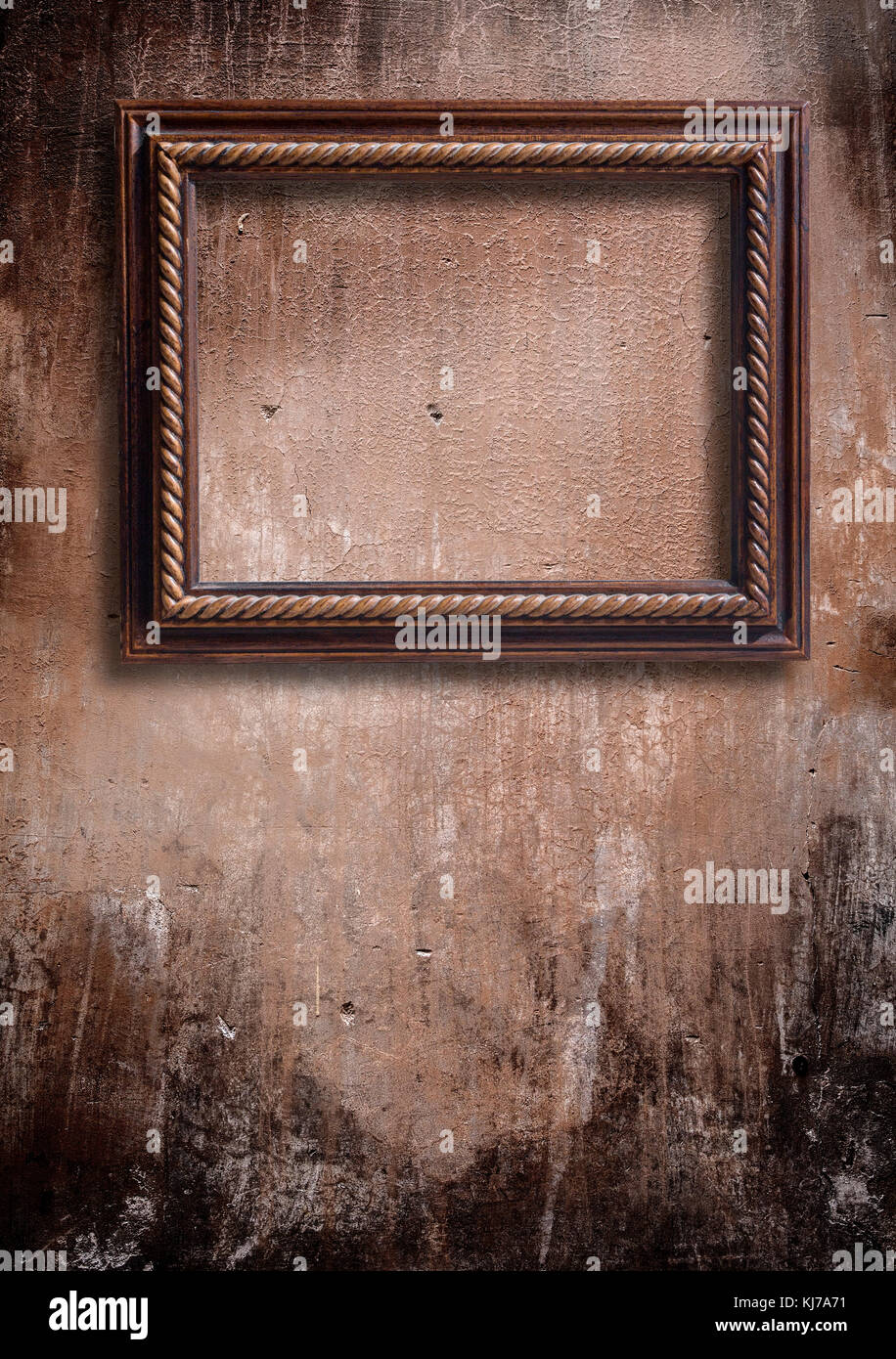 frame on a old wall background Stock Photo - Alamy