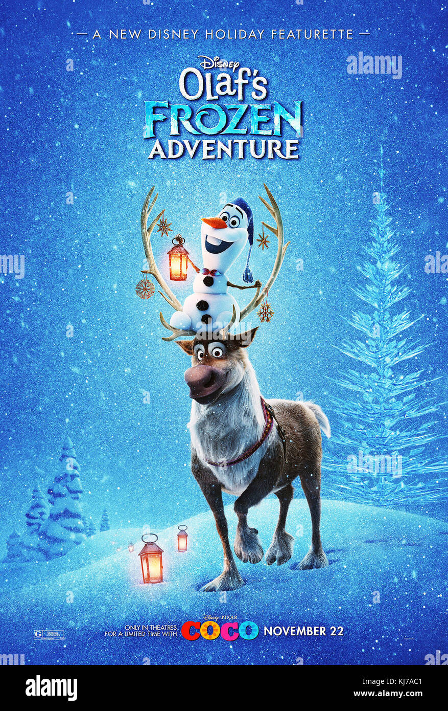 OLAF'S FROZEN ADVENTURE, US poster, from top: Olaf (voice: Josh Gad ...