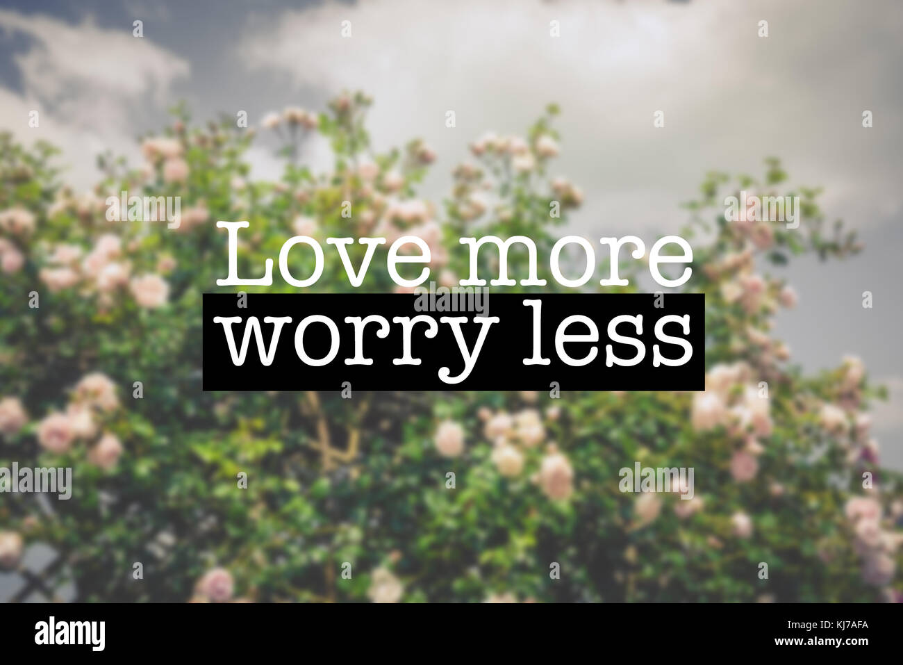 Inspirational motivation quote with phrase "Love more worry less ...
