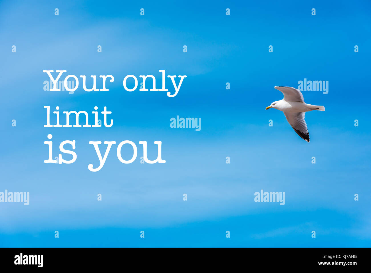 Inspirational motivation quote with phrase "Your only limit is you ...