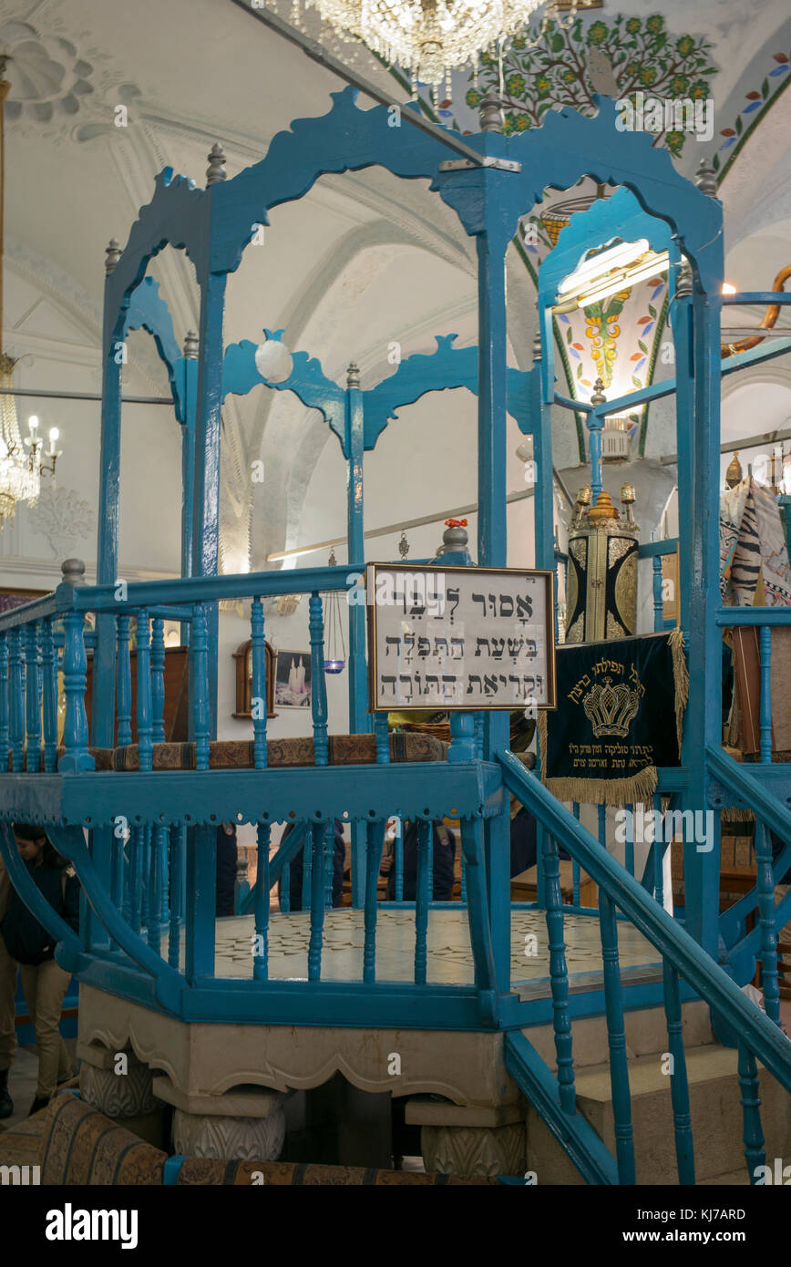 Interiors of synagogue, Abuhav Synagogue, Safed, Northern District ...