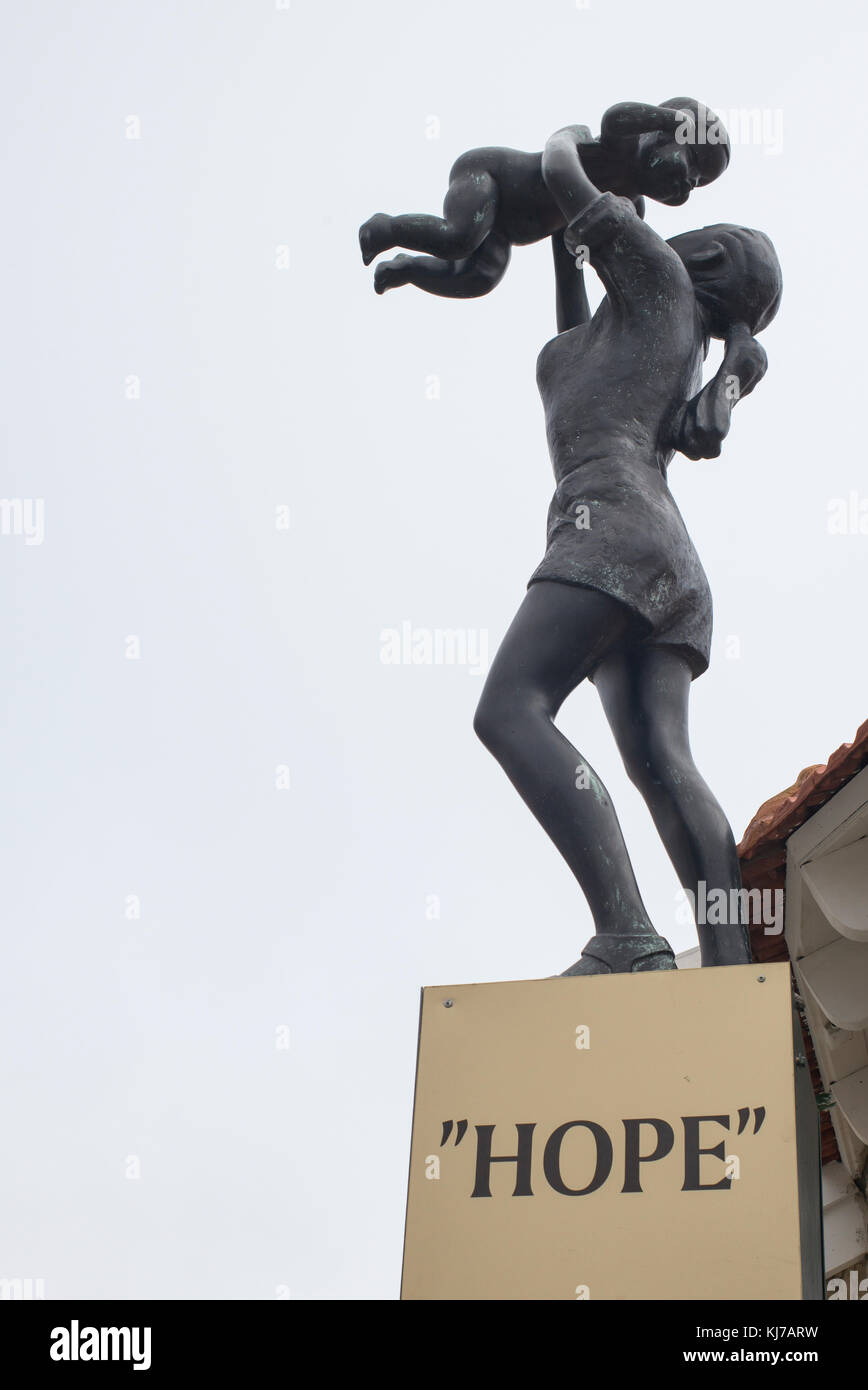 Low angle view of Hope sculpture by Nicky Imber, Safed, Northern ...