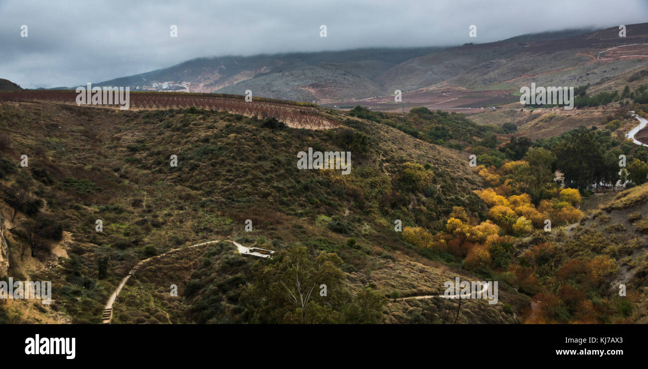 Scenic view of landscape, Nahal Ayoun Nature Reserve, Metula, Northern ...