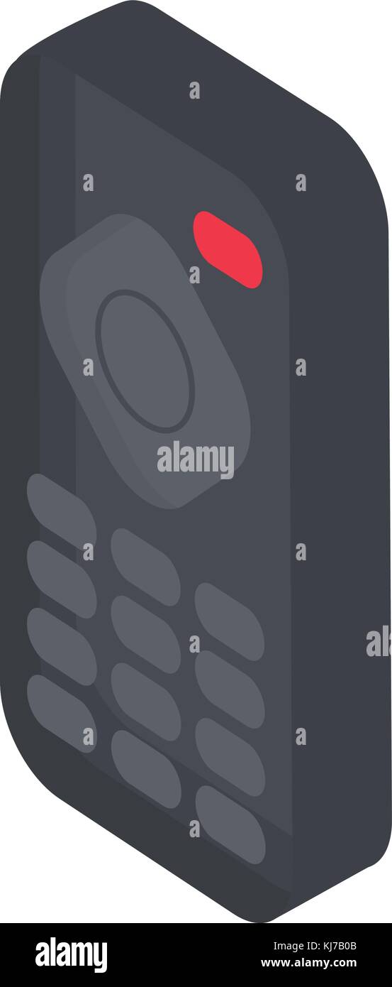 isometric Tv remote control icon over white background colorful design ...