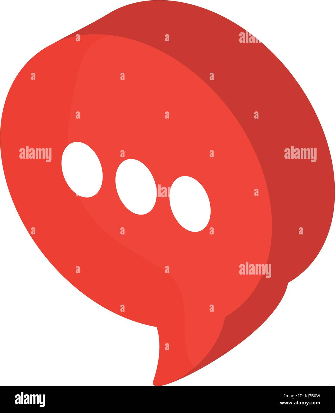 isometric speech bubble with three dots icon over white background ...