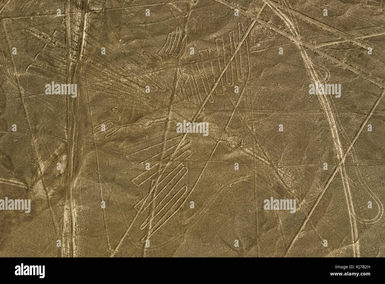 Nazca Lines Condor as viewed from a plane, Nazca, Peru Stock Photo - Alamy