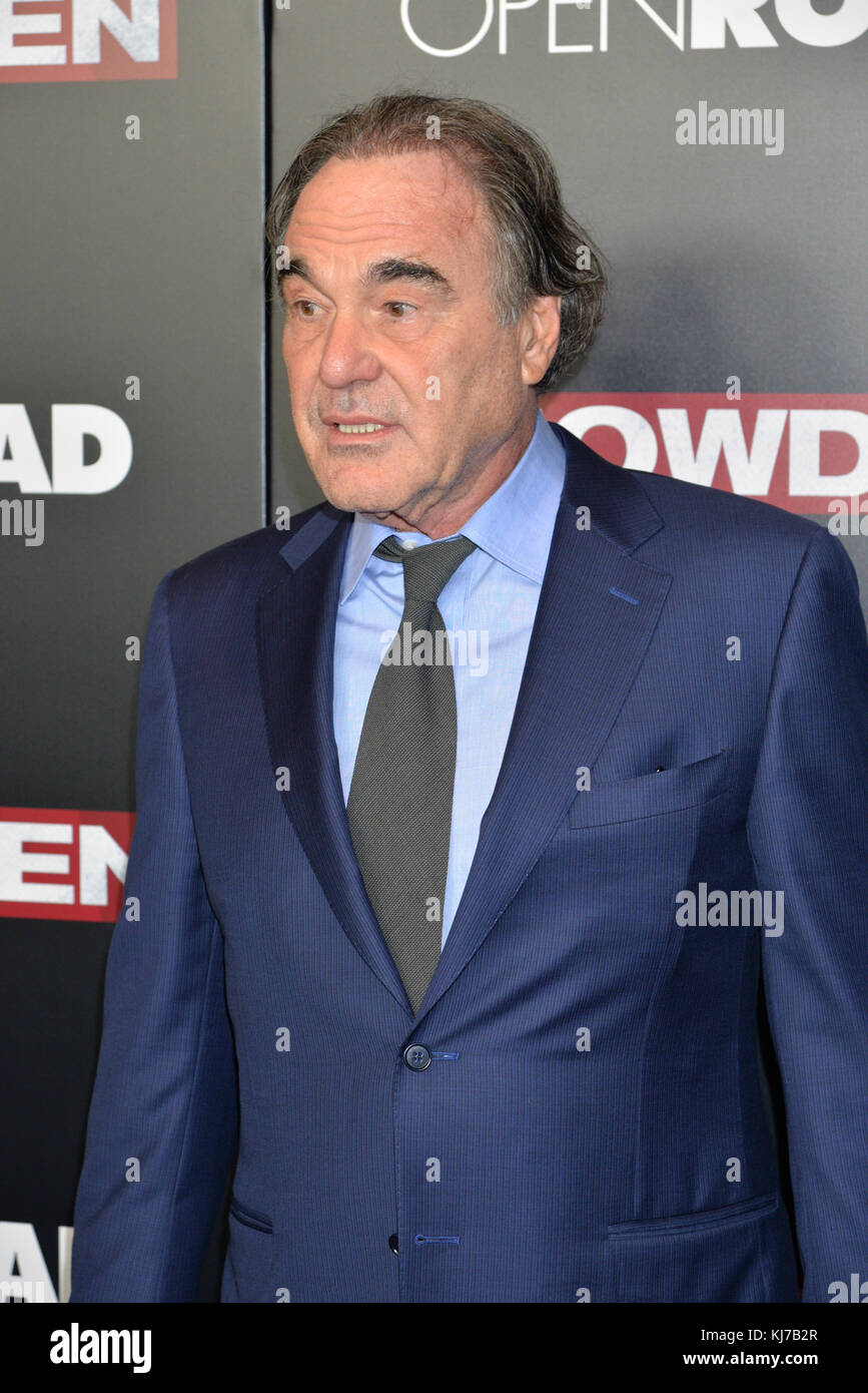 Director Oliver Stone attends the 'Snowden' New York premiere at AMC ...