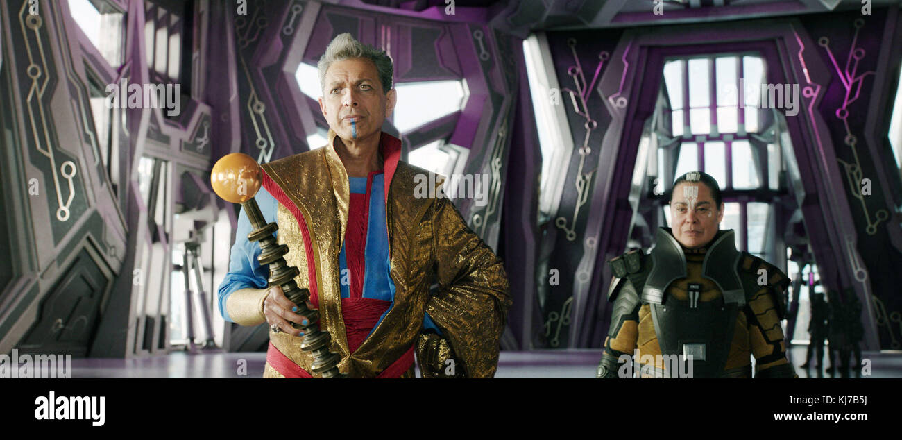THOR: RAGNAROK, from left: Jeff Goldblum as Grandmaster, Rachel House ...