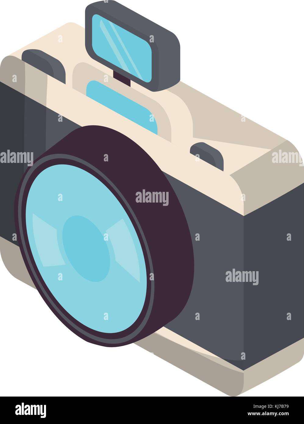 isometric photographic camera device icon over white background vector ...