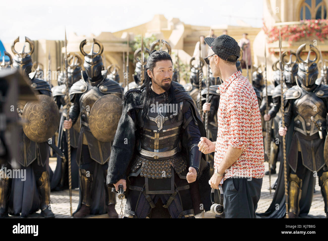 THOR: RAGNAROK, l-r: Tadanobu Asano (as Hogun), Director Taika Waititi ...