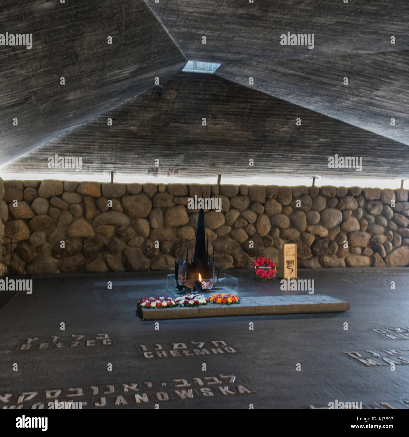 Names of martyrs on floor in memorial and Eternal Flame, Hall Of ...
