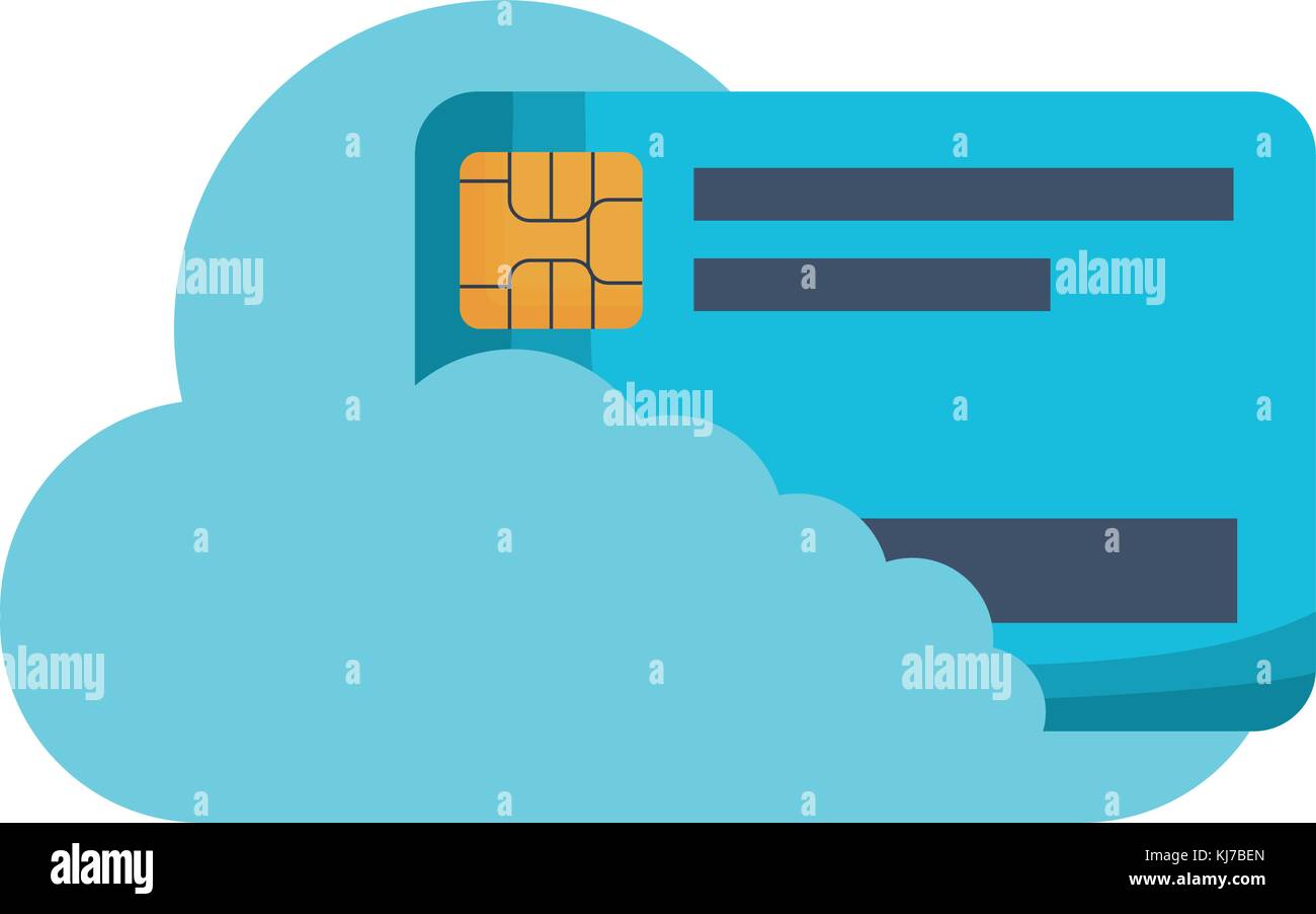 cloud with credit card icon over white background vector illustration ...