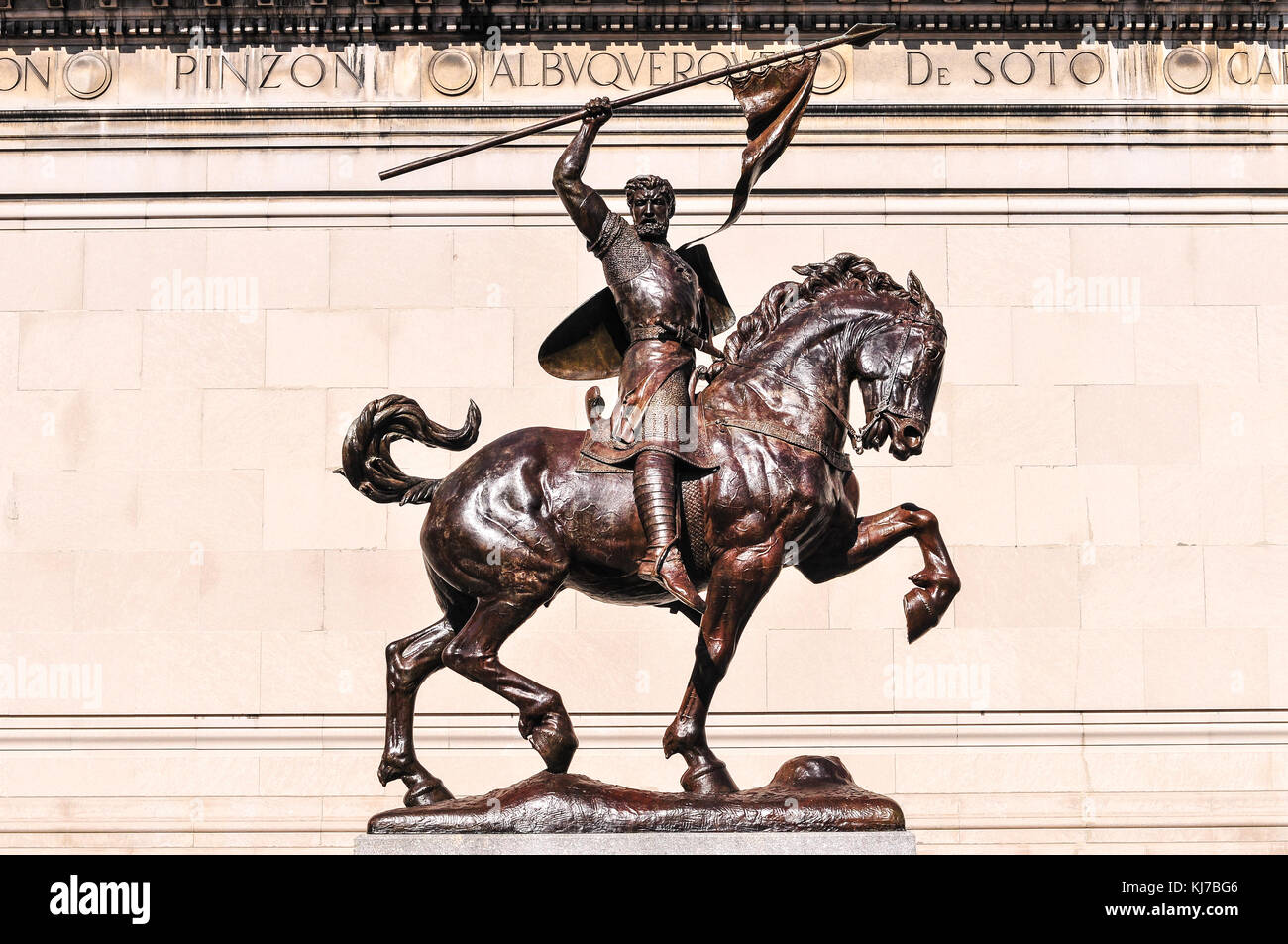 Equestrian statue of legendary Spanish Castillian nobleman and military ...