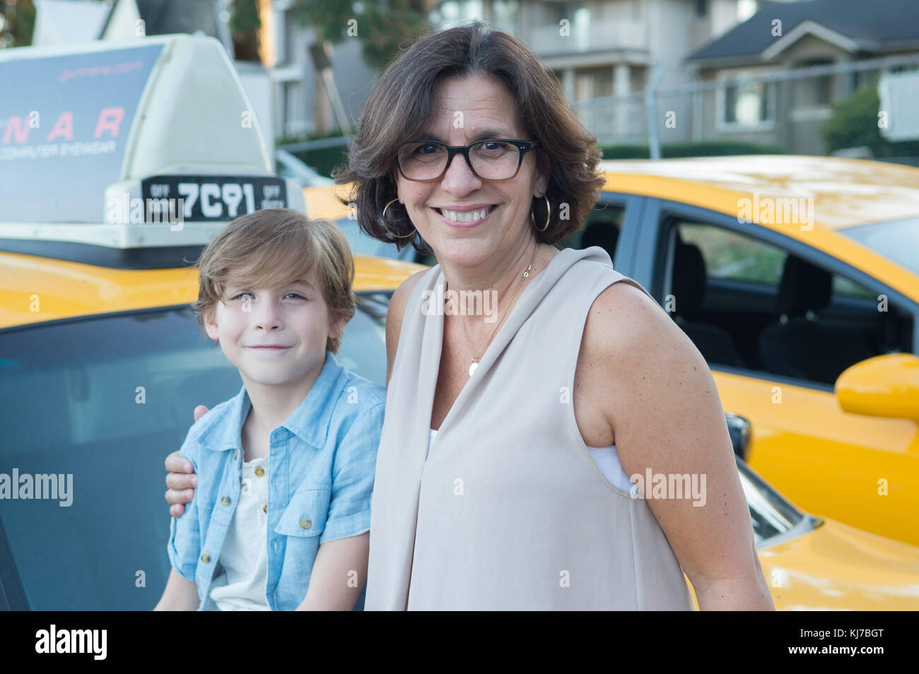 WONDER, from left: Jacob Tremblay, author R.J. Palacio, 2017. ph: Dale ...