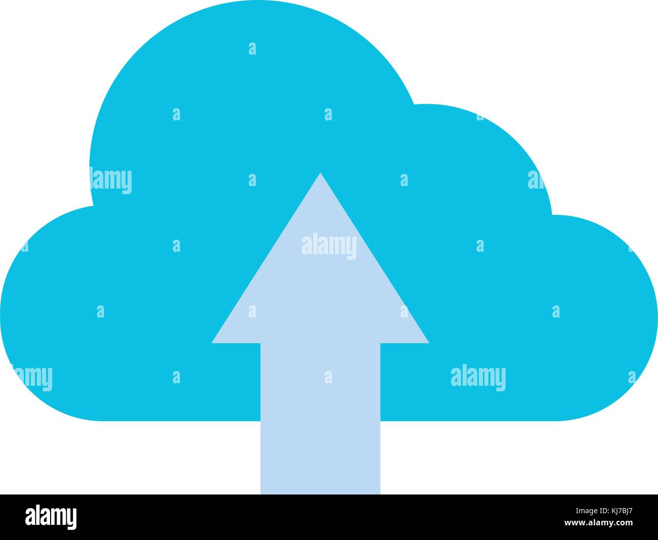 cloud computing with upload arrow icon over white background vector illustration Stock Vector ...