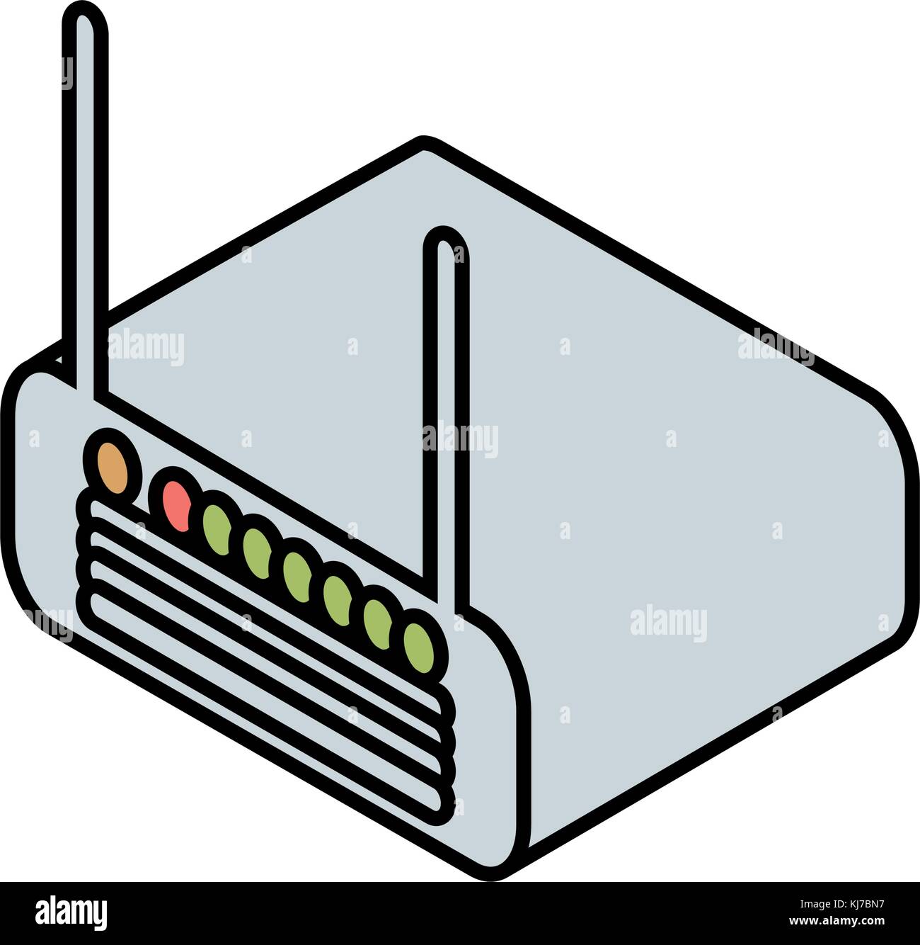 wifi router device icon over white background colorful design vector ...
