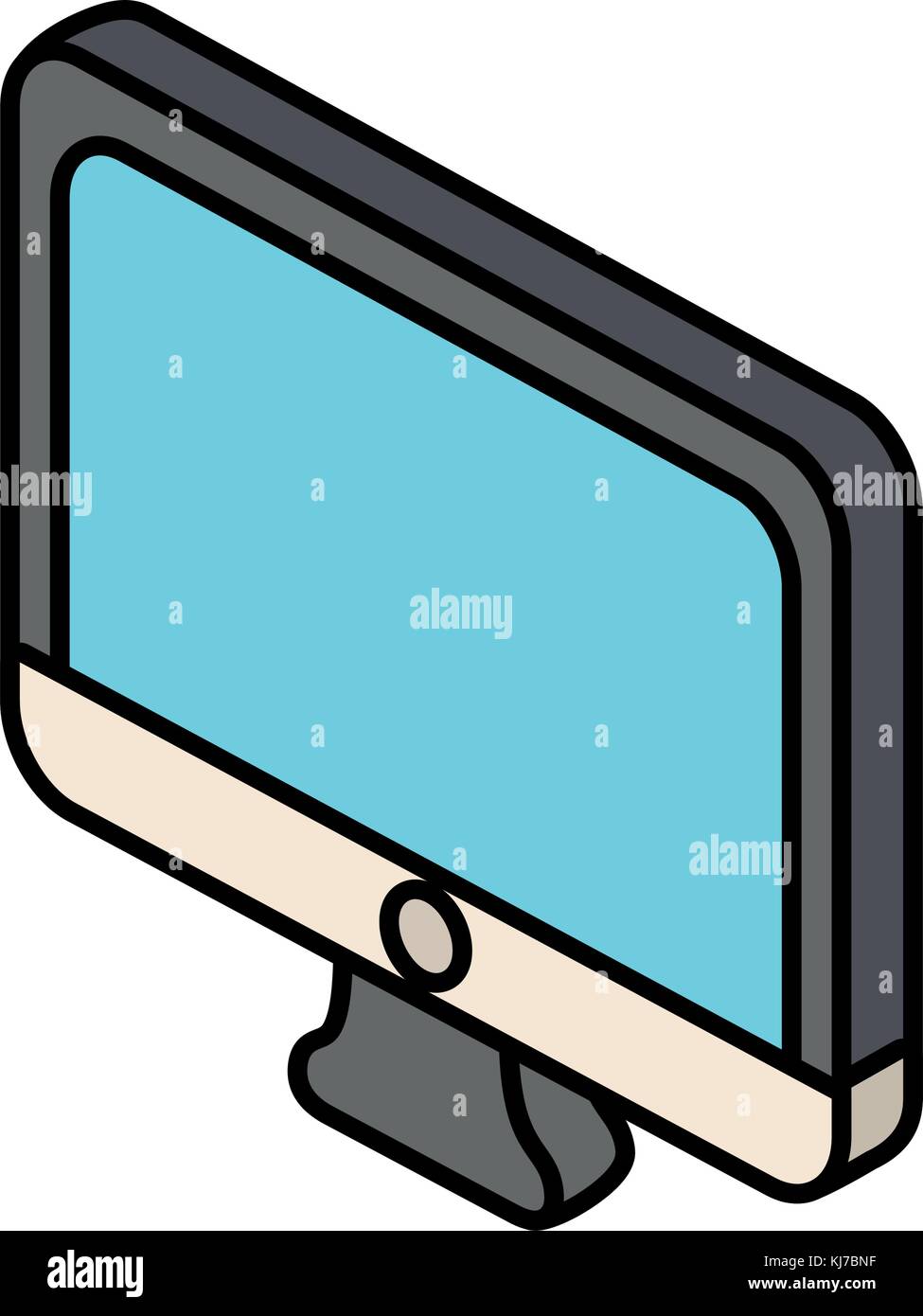isometric computer monitor icon over white background vector illustration Stock Vector Image ...