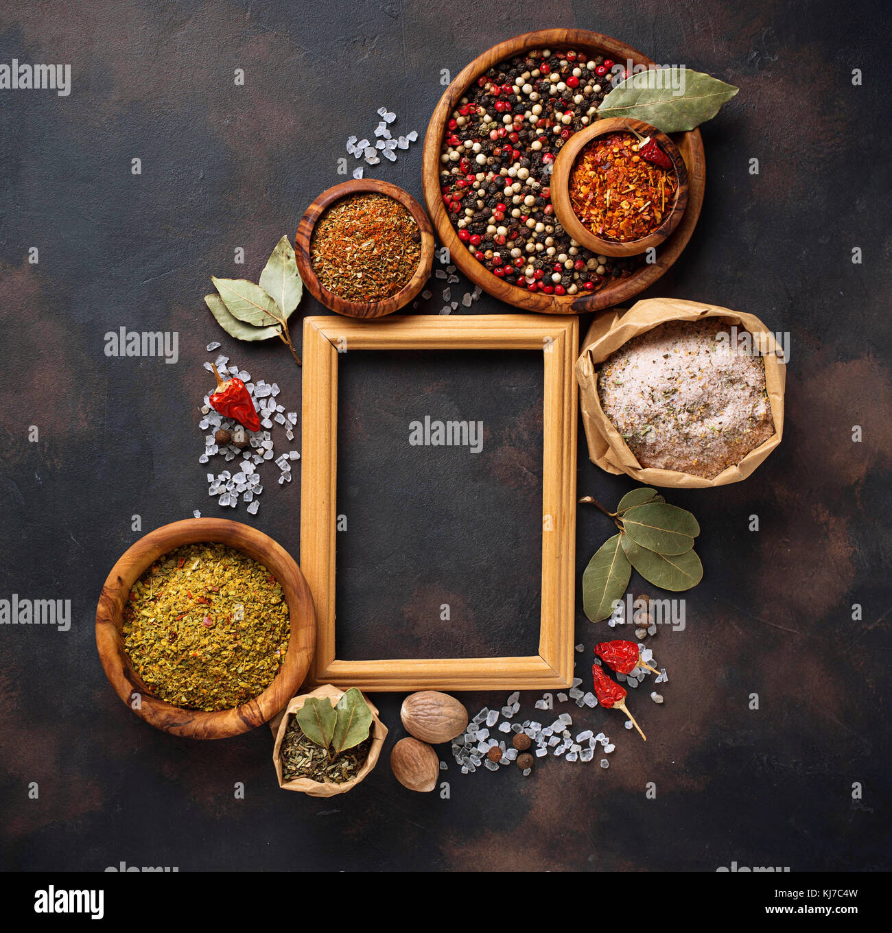 Spices frame hi-res stock photography and images - Alamy