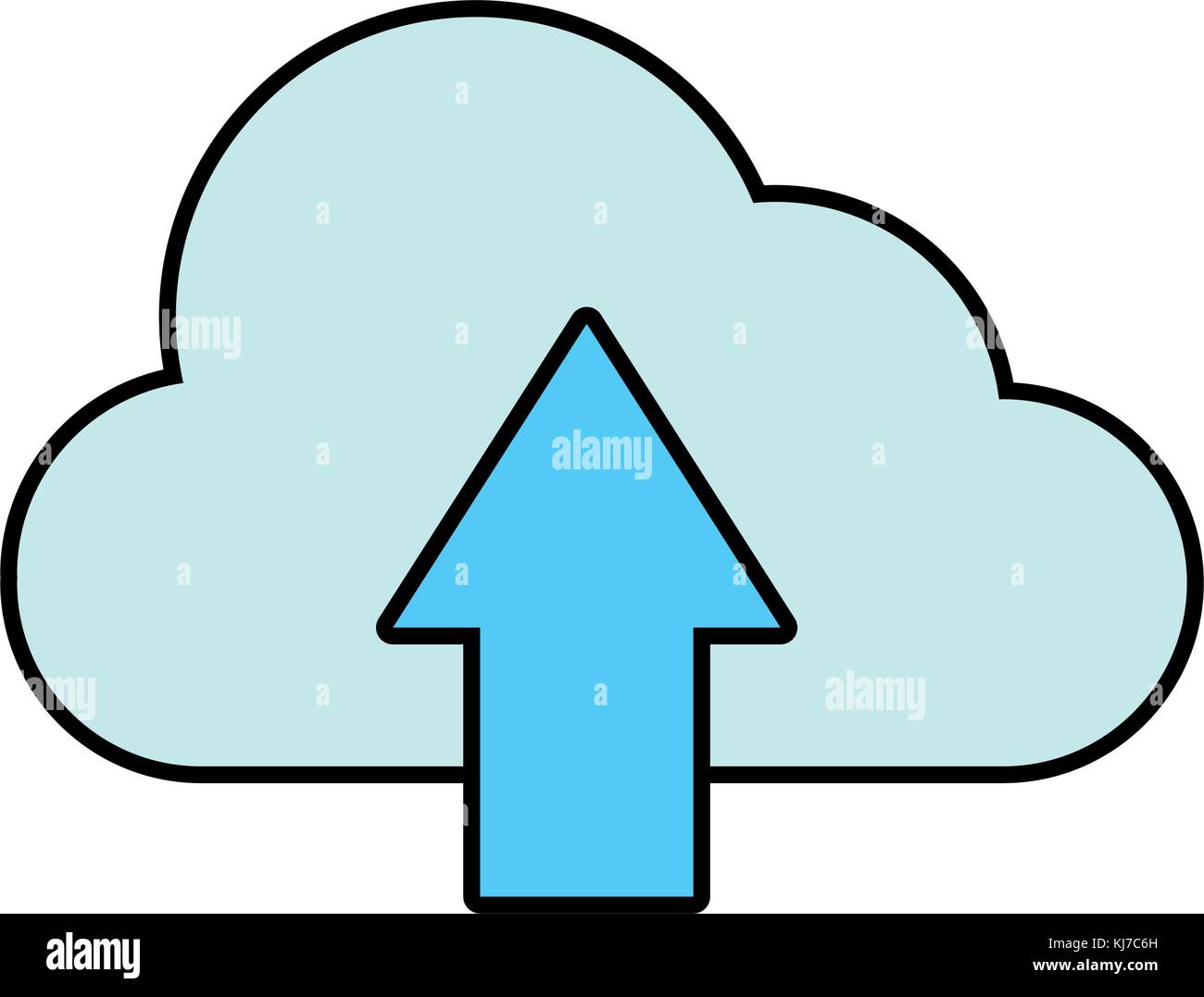 cloud computing with upload arrow icon over white background vector illustration Stock Vector ...