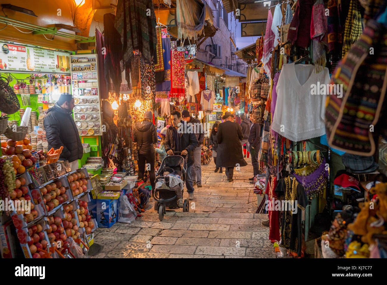 Tourists in in Arab Market, Old City, East Jerusalem, Israel Stock ...