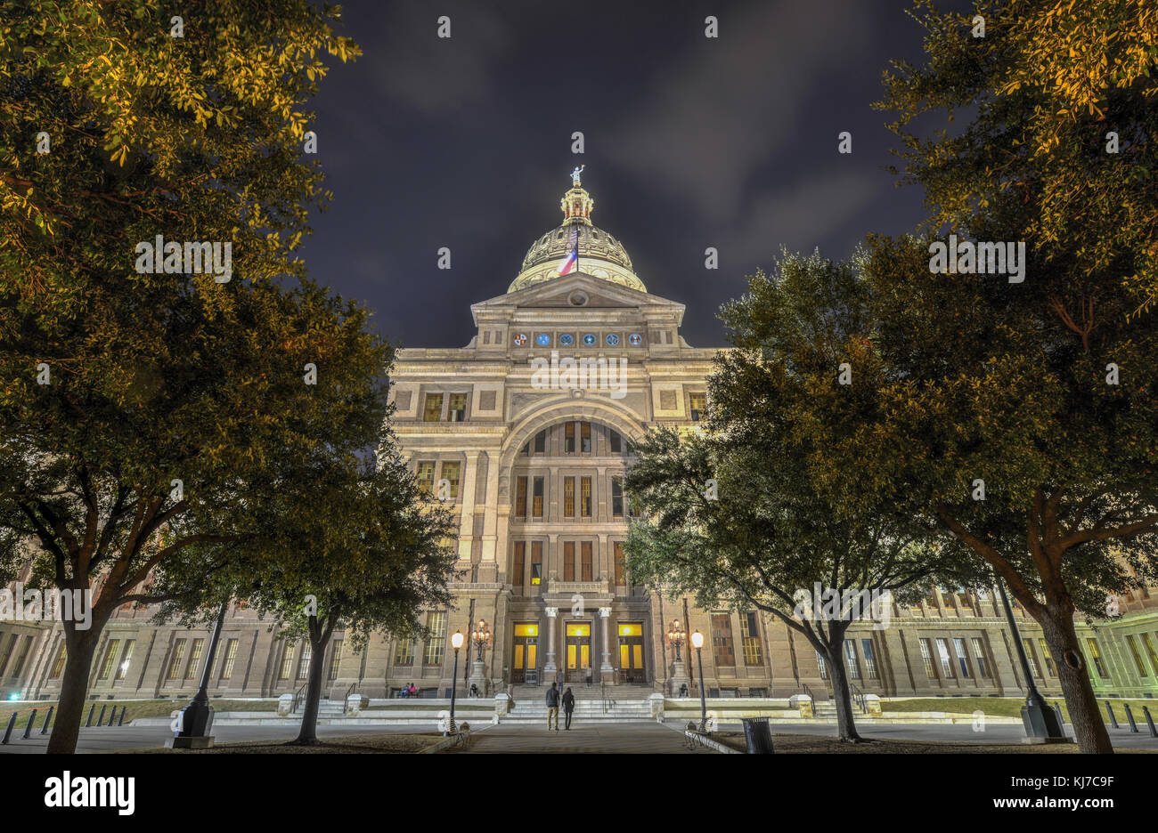 The Texas State Capitol Building in downtown Austin at Night. Built in ...