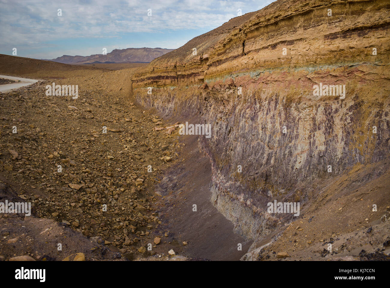 Rock formations in desert, Makhtesh Ramon, Negev Desert, Israel Stock ...
