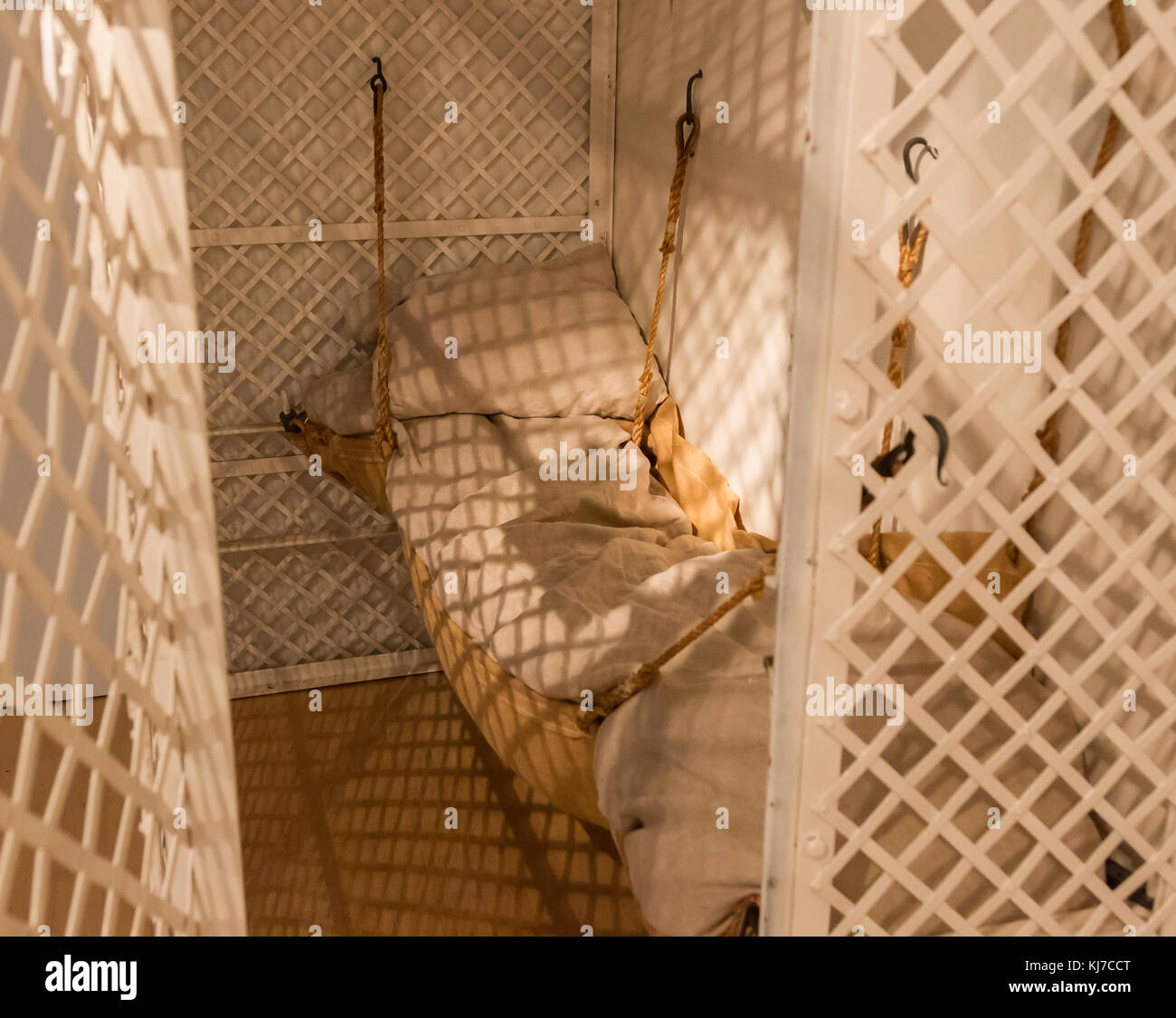 Replica of an dark old dutch jail Stock Photo - Alamy