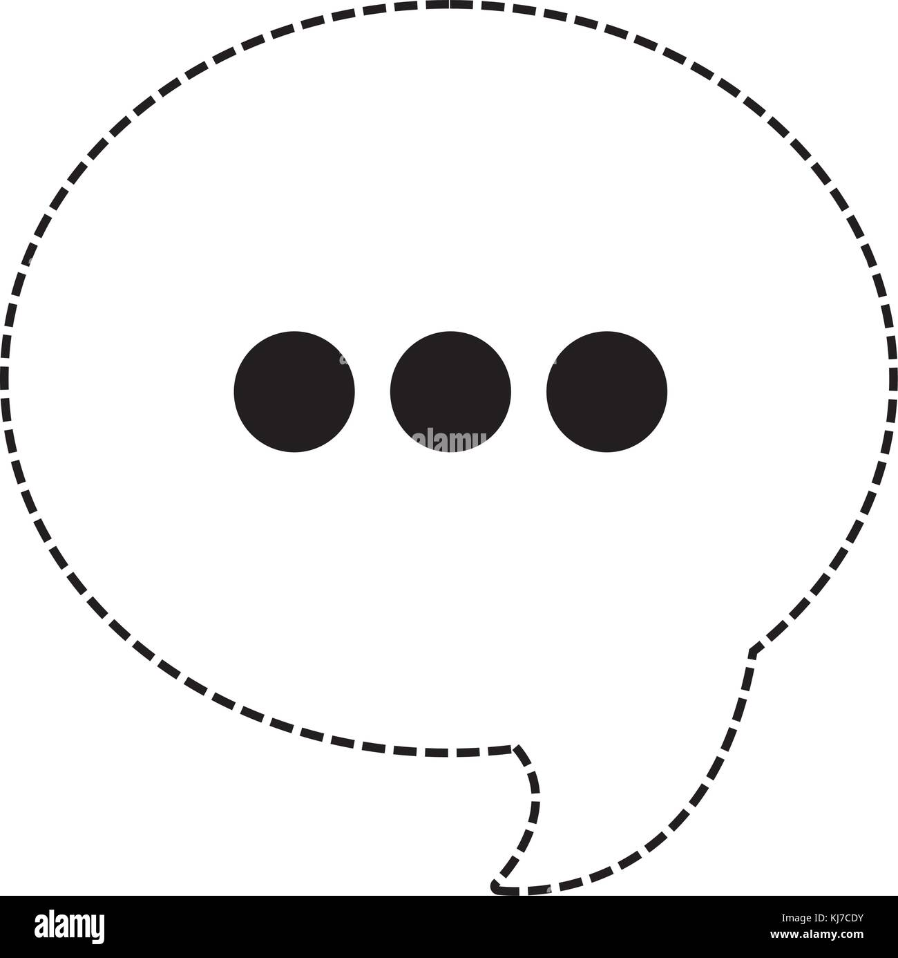 speech bubble with three dots icon over white background vector illustration Stock Vector Image ...