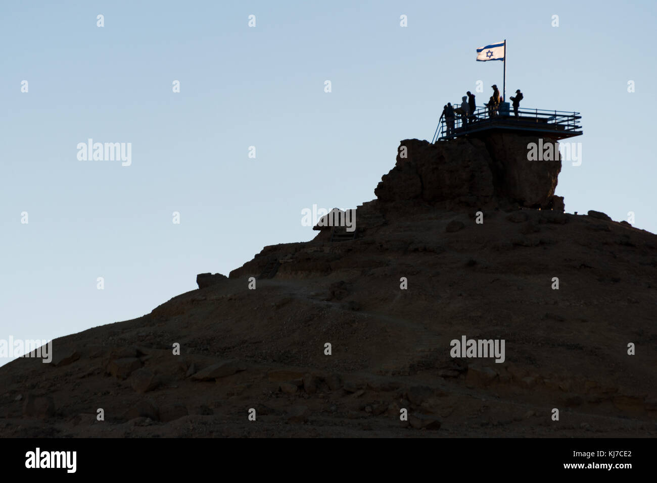 People at an observation point, Makhtesh Ramon, Negev Desert, Israel ...