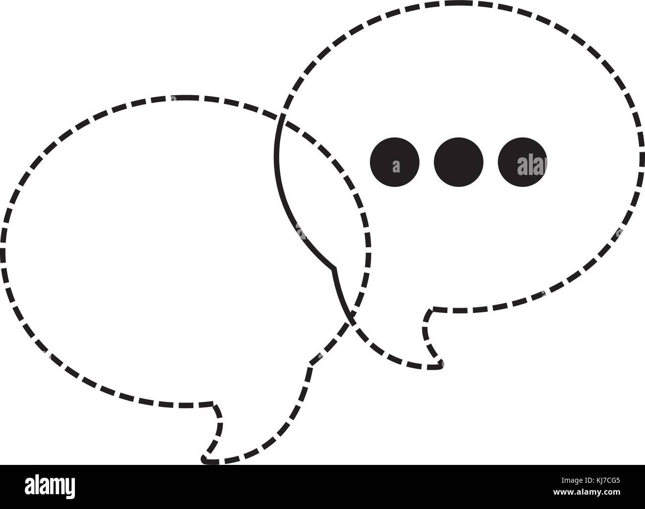 speech bubbles with three dots icon over white background vector ...