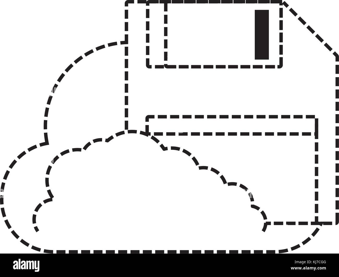 cloud with floppy diskette icon over white background vector ...