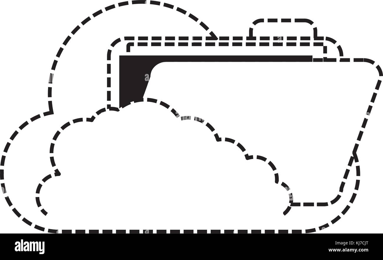 Cloud With Document Folder Icon Over White Background Vector Illustration Stock Vector Image