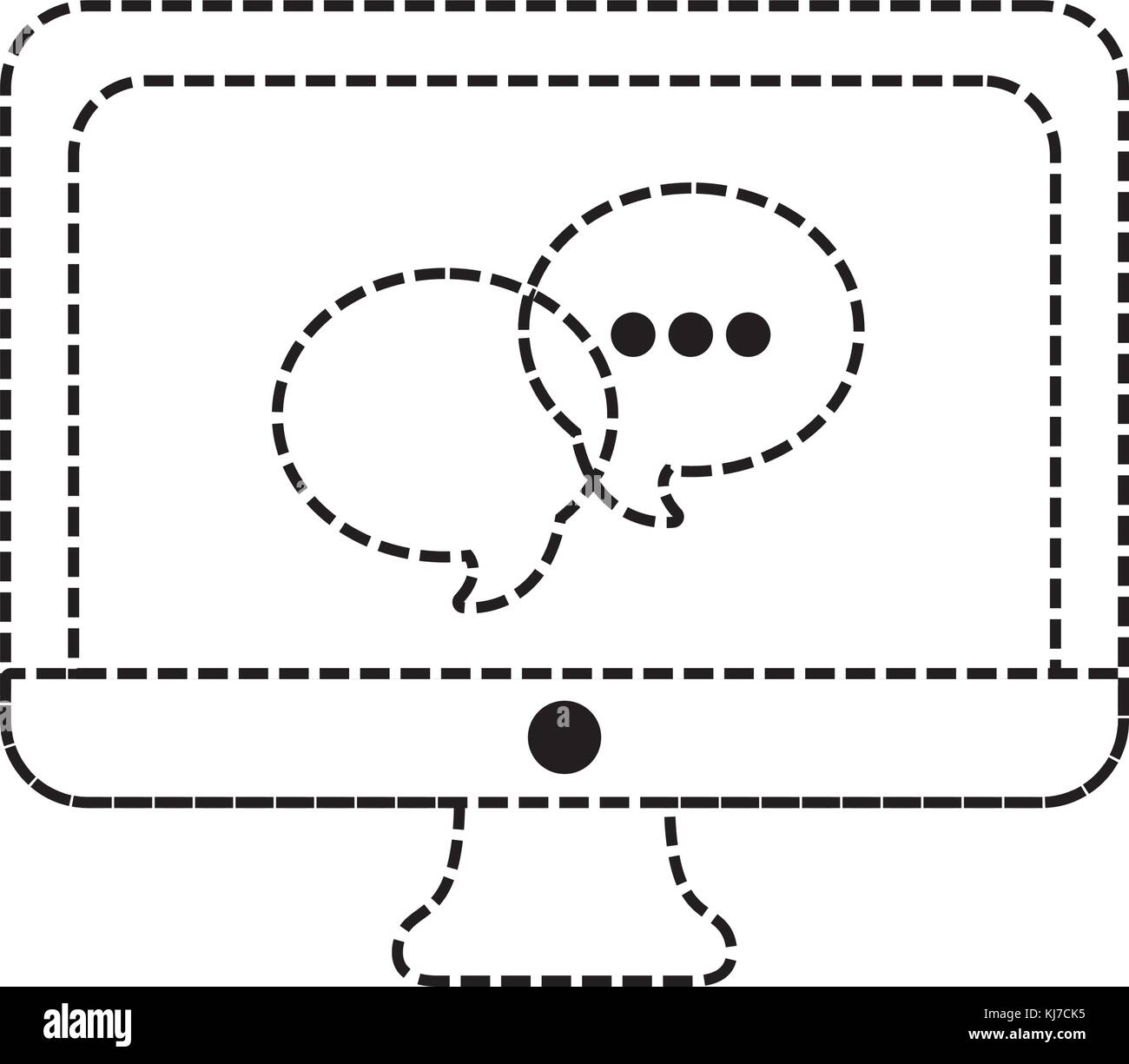 computer monitor with speech bubbles icon over white background vector ...