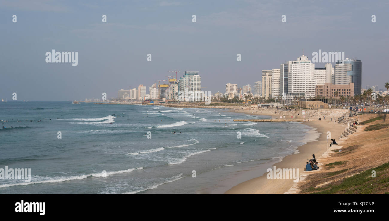 Scenic view of the beach, Tel Aviv, Israel Stock Photo - Alamy