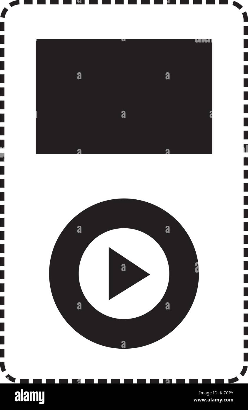 music player with play button icon over white background vector ...