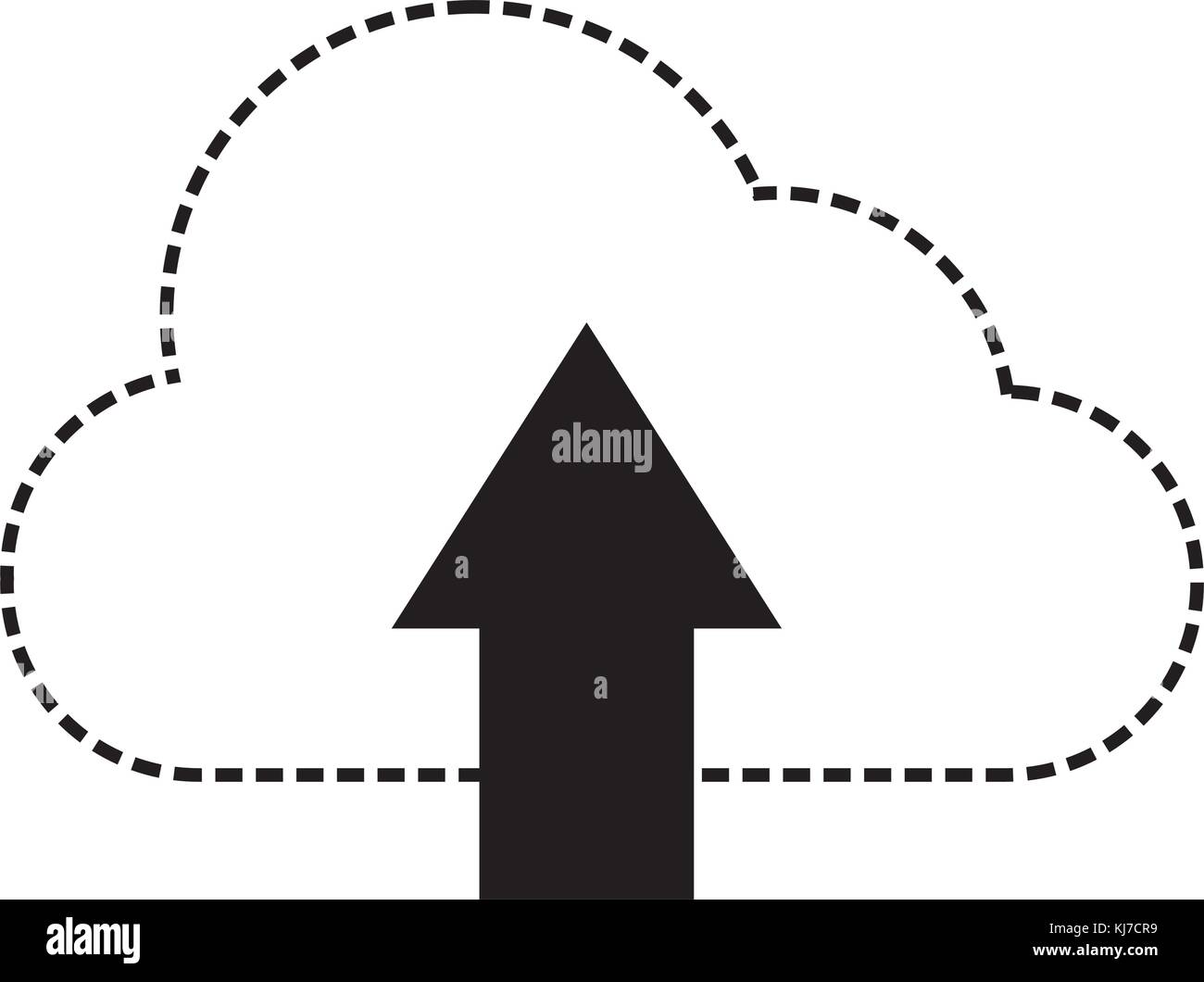 cloud computing with upload arrow icon over white background vector illustration Stock Vector ...