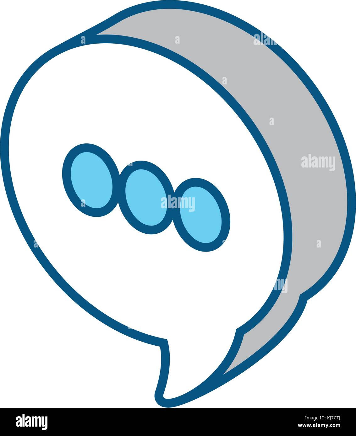 isometric speech bubble with three dots icon over white background ...