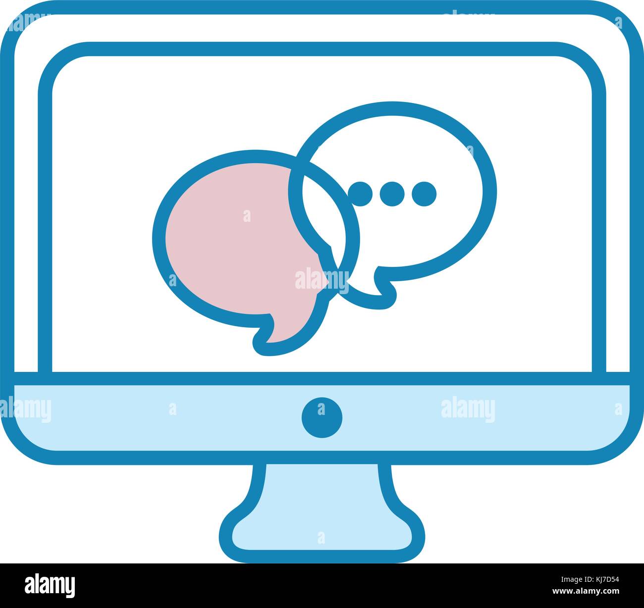 computer monitor with speech bubbles icon over white background vector ...
