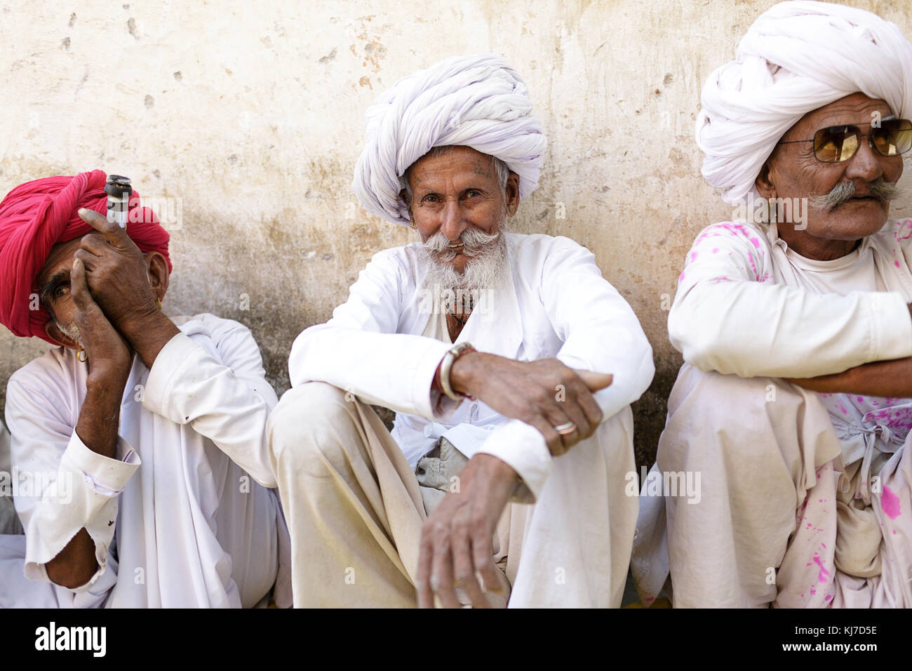 Member of ethnic minority - Rabari man smoking clay pipe. Photo taken ...