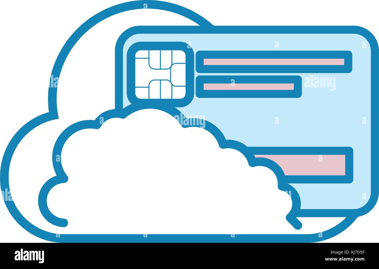 cloud with credit card icon over white background vector illustration ...