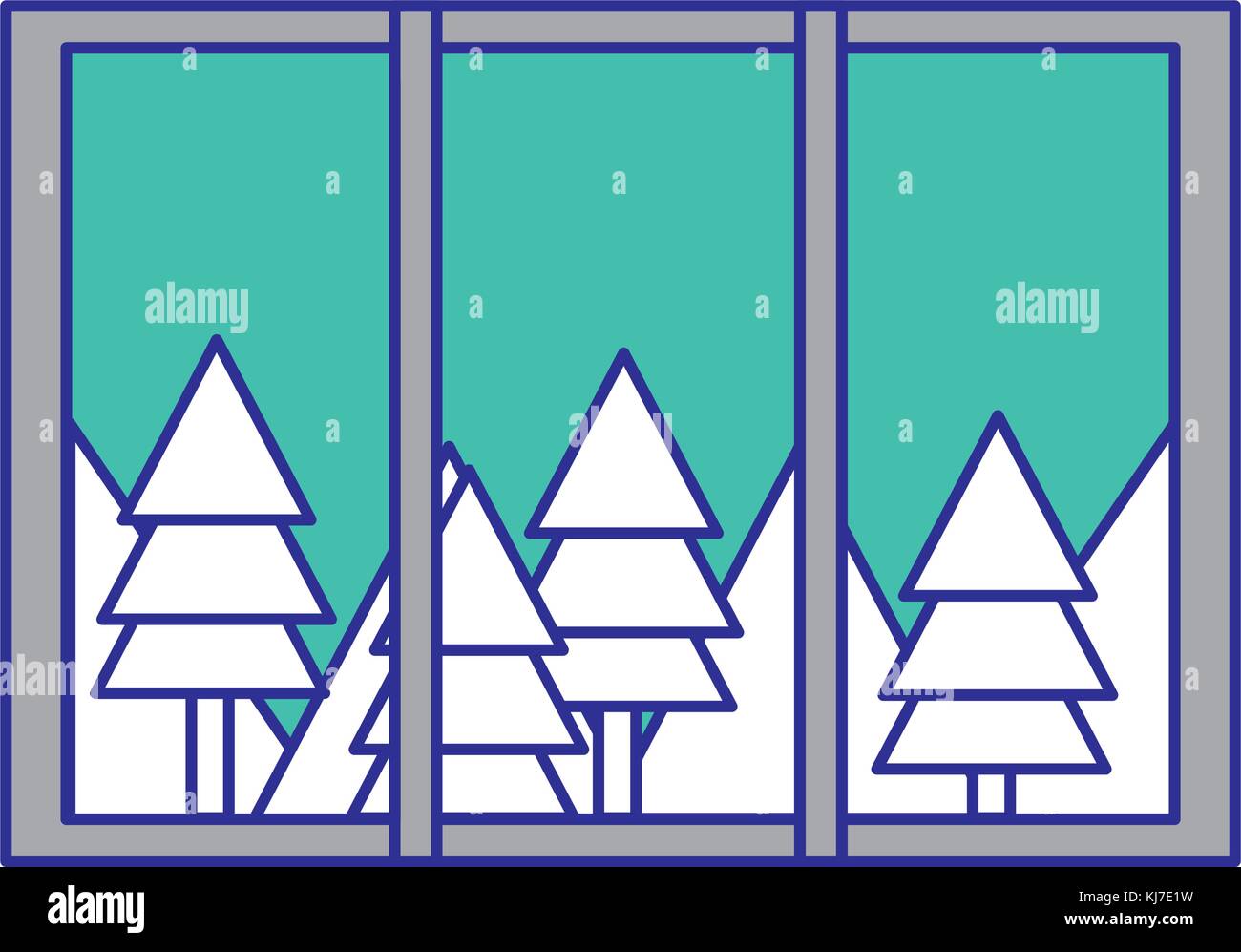 Window of interior home house and view theme Isolated design Vector ...