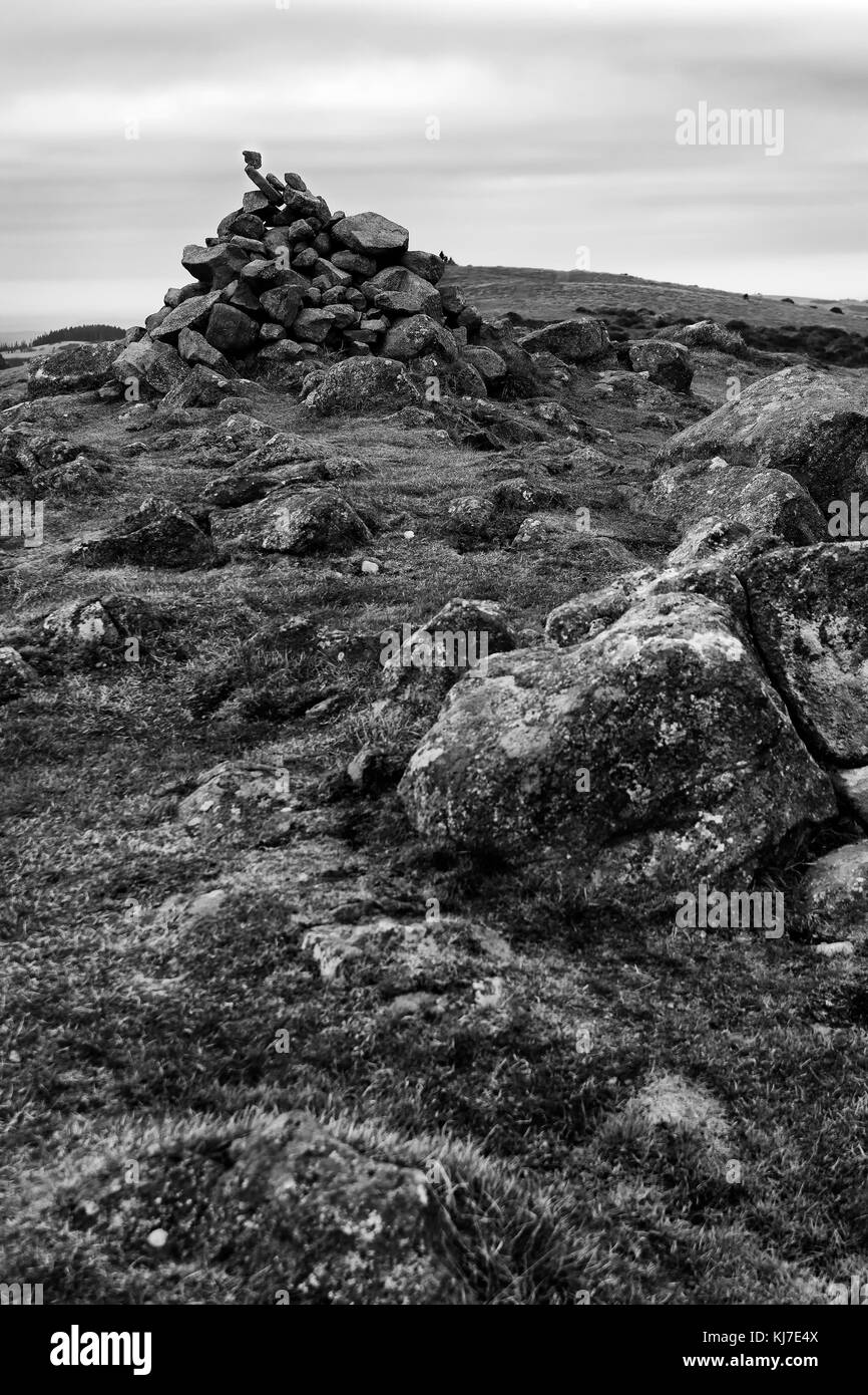 This is one of several cairns on Stapeley Hill in Shropshire Stock ...