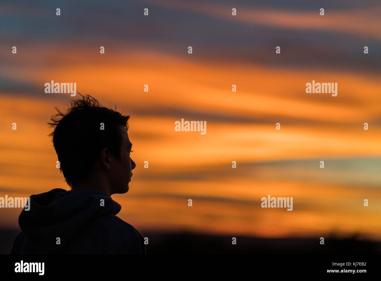 portrait with an Asian young man at sunset Stock Photo - Alamy